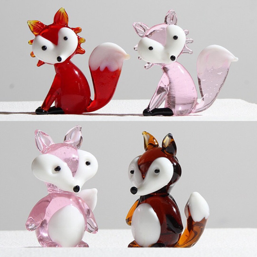 Glass Fox Sculpture Glass Art Sculpture Cute Fox Statue - Etsy