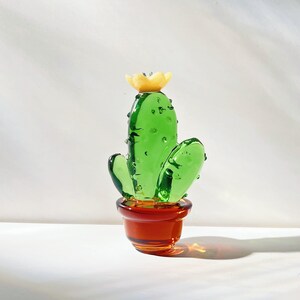 Glass Cactus Pot Set, Fused Glass Succulents, Stained Glass, Cactus ...