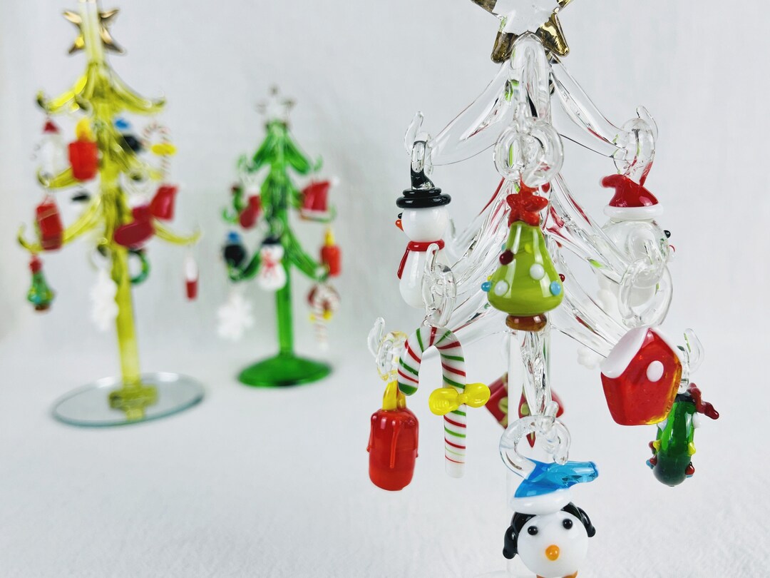 Glass Christmas Trees, Handmade Stained Glass Figurines, Handmade ...