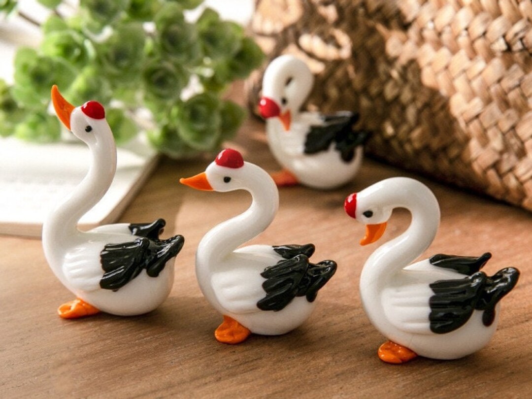 Glass Swan, Mini Glass Swan Sculpture, Art Glass Sculpture, Glass ...