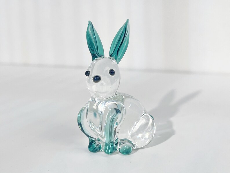 Glass Rabbit Statue, Cute Rabbit Sculpture, Glass Miniature Animals ...