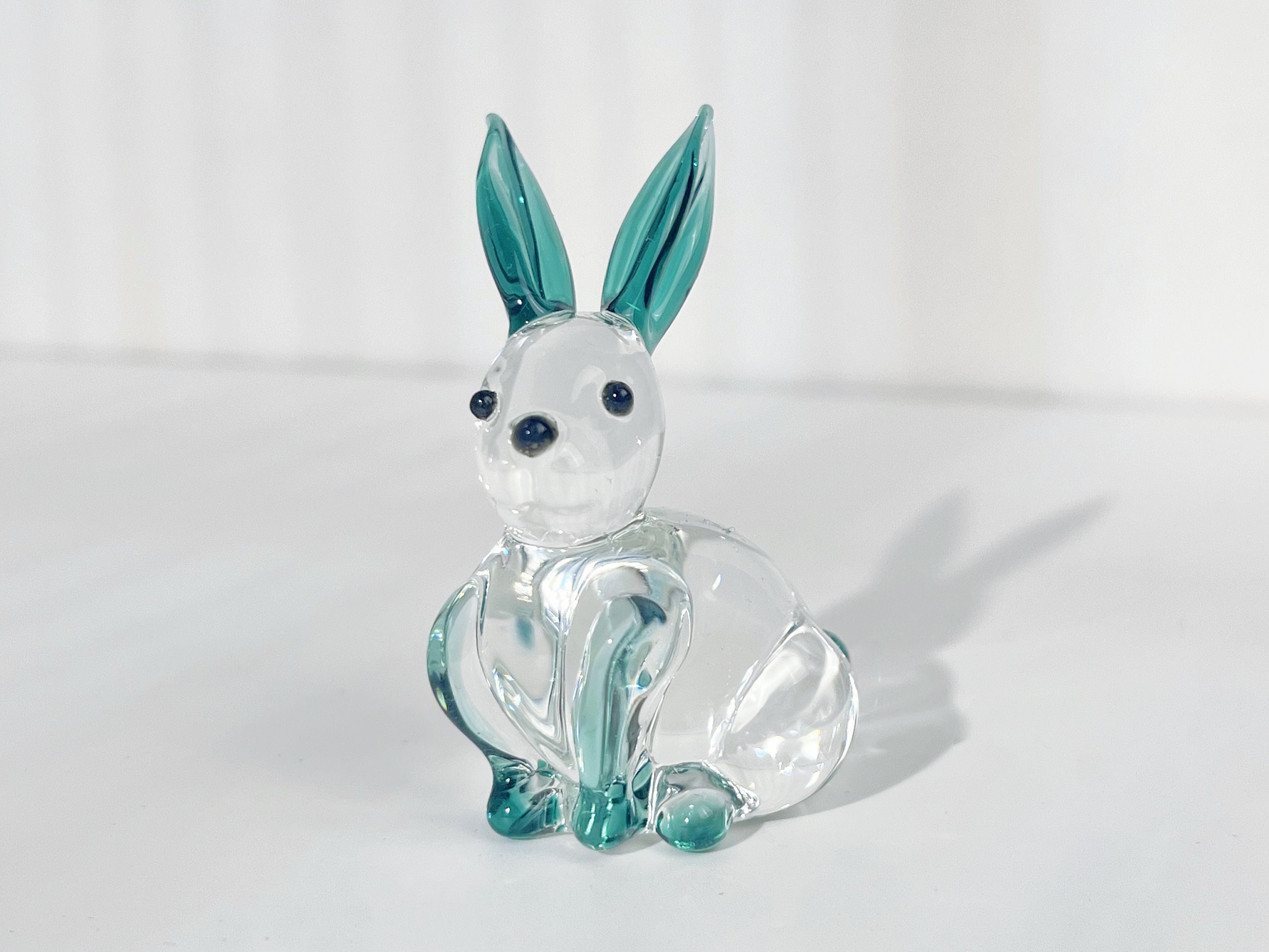 Glass Rabbit Statue, Cute Rabbit Sculpture, Glass Miniature Animals ...