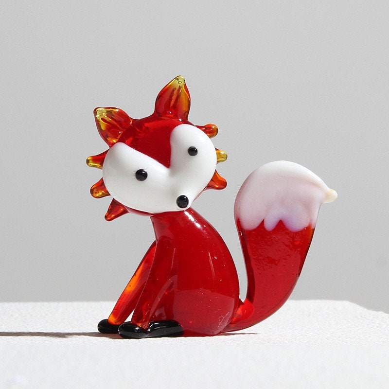 Glass Fox Sculpture Glass Art Sculpture Cute Fox Statue - Etsy