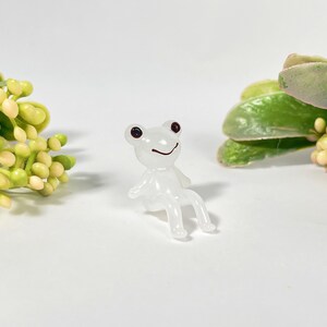 Hand Blown Glass Frog, Cute Glass Frog, Tiny Frog Figurine Miniature ...