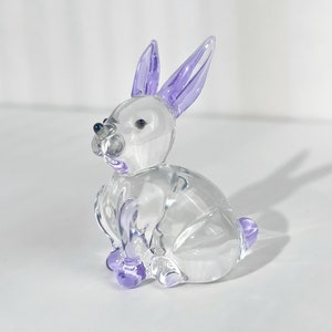 Glass Rabbit Statue, Cute Rabbit Sculpture, Glass Miniature Animals ...