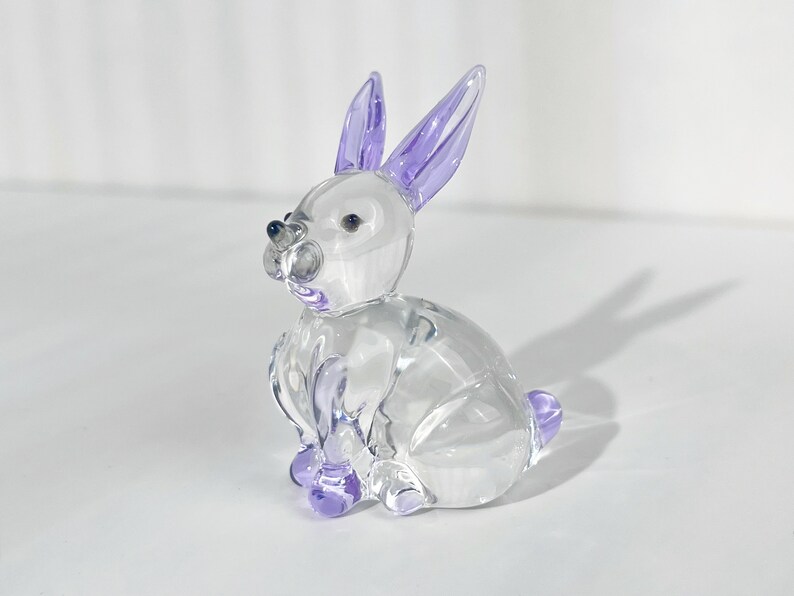 Glass Rabbit Statue, Cute Rabbit Sculpture, Glass Miniature Animals ...