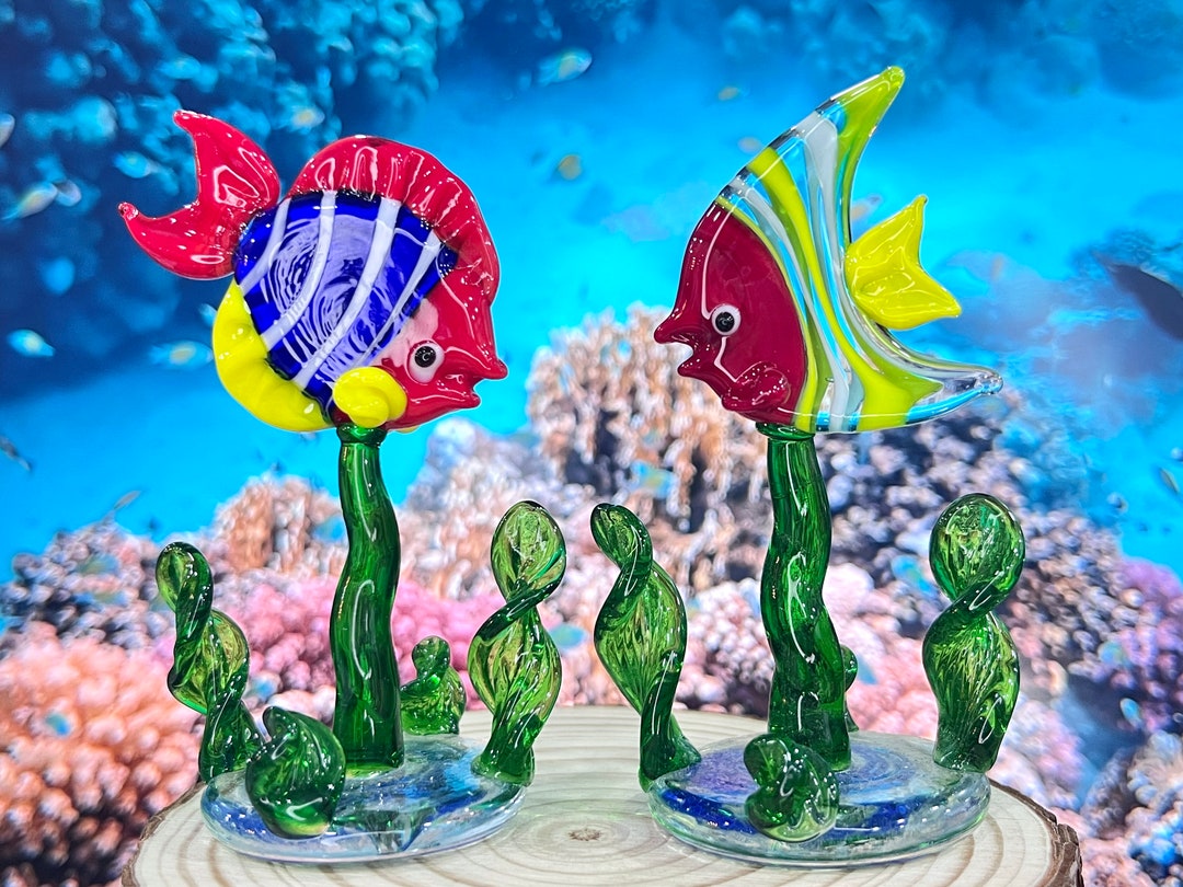 Art Glass Tropical Fish, Glass Fish Sculpture, Hand Blown Glass, Art ...