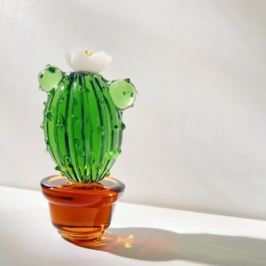 Glass Cactus Pot Set, Fused Glass Succulents, Stained Glass, Cactus ...