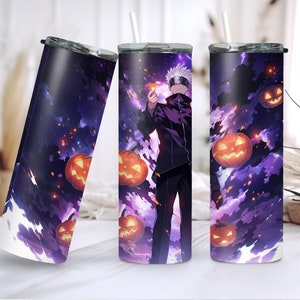 Gojo Sensei 20oz Halloween Tumbler Wrap , Anime Halloween Tumbler ...