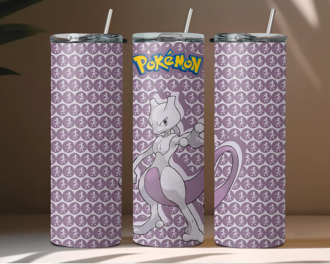 Mewtwo 20oz Tumbler Wrap, Strongest Pokemon Tumbler Wrap PNG, Mewtwo ...