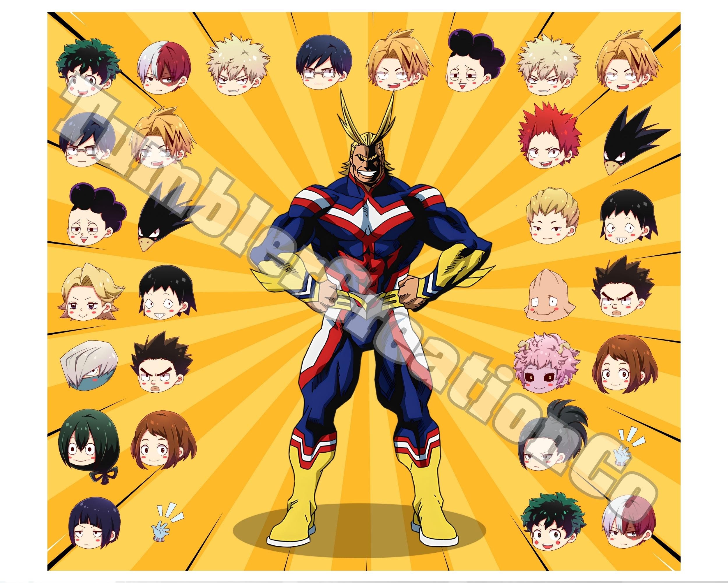 My Hero Anime 20oz Tumbler Wrap, Anime Tumbler Wrap PNG, Super Hero ...