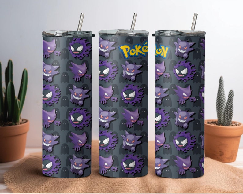 Gastly Evolution 20oz Tumbler Wrap Pokemon Tumbler Wrap PNG - Etsy