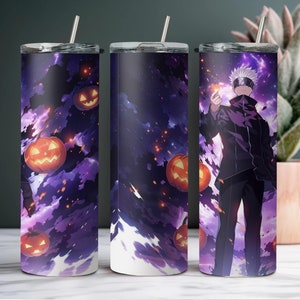 Gojo Sensei 20oz Halloween Tumbler Wrap , Anime Halloween Tumbler ...