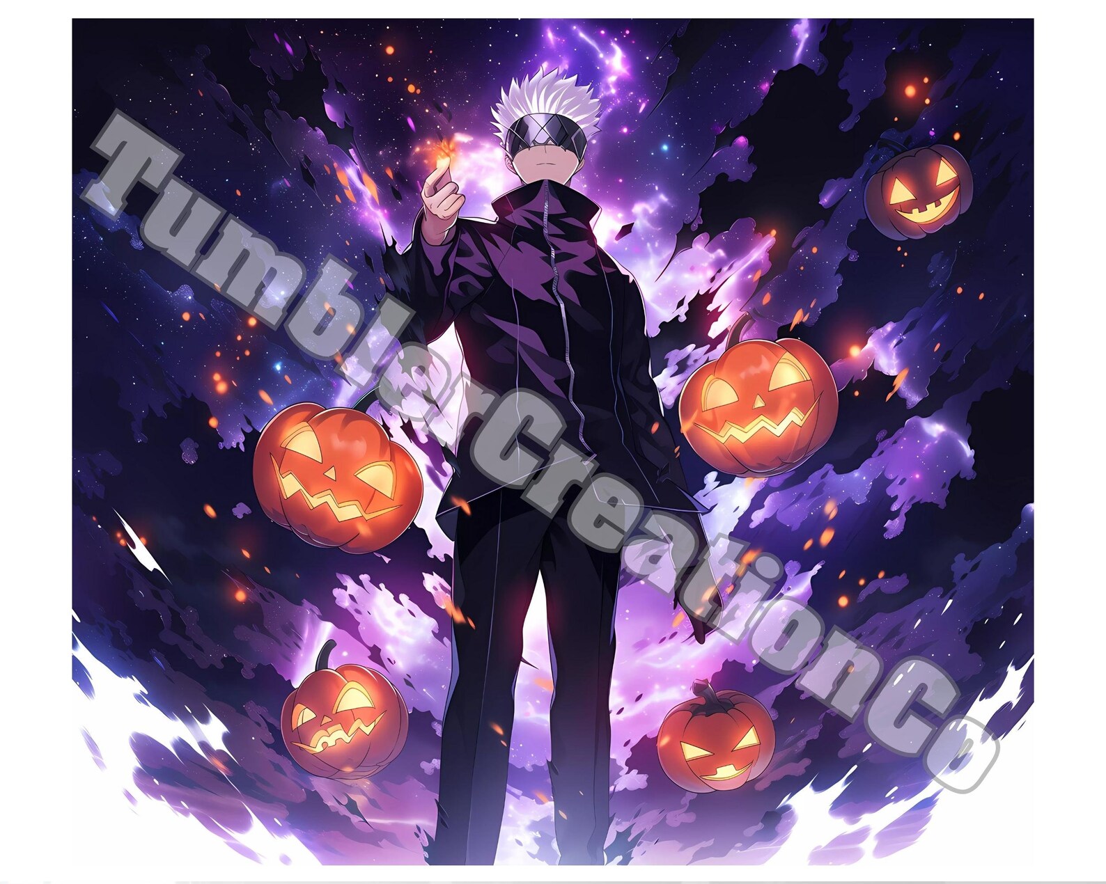 Gojo Sensei 20oz Halloween Tumbler Wrap , Anime Halloween Tumbler ...