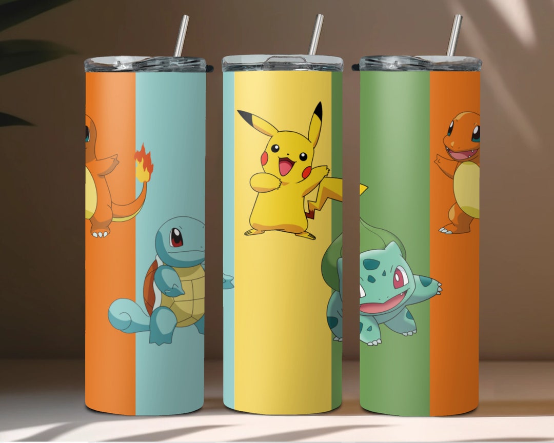 Pokemon 20oz Sublimation Tumbler Wrap, Anime Straight Skinny Tumbler ...
