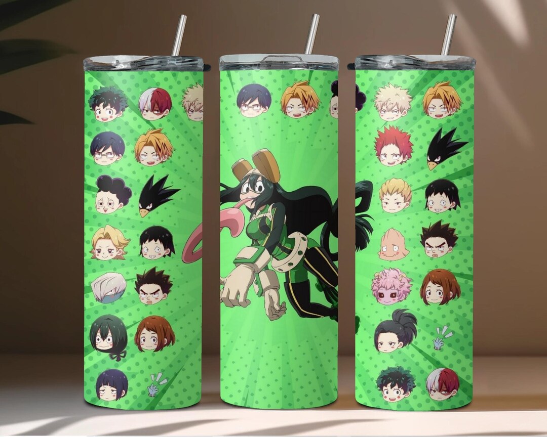 My Hero Anime 20oz Tumbler Wrap, Anime Tumbler Wrap PNG, Frog Hero ...