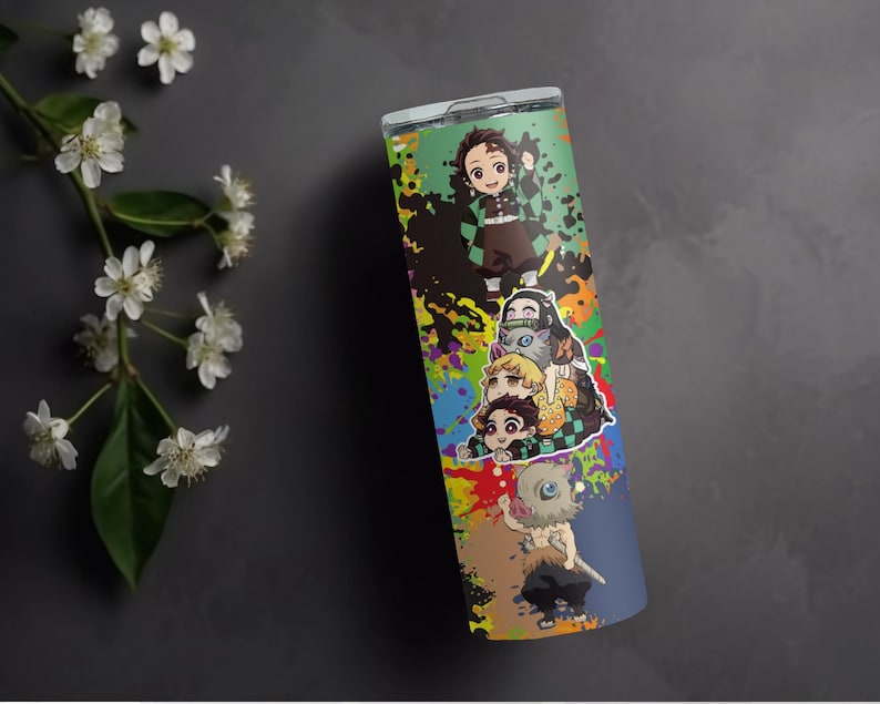 Chibi Slayer Anime Tumbler Wrap Colorfull Kawaii Anime - Etsy
