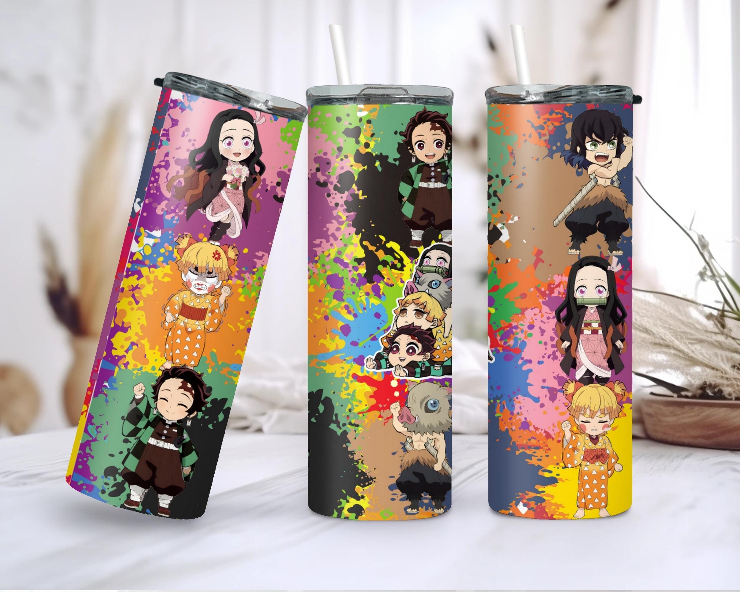 Chibi Slayer Anime Tumbler Wrap Colorfull Kawaii Anime - Etsy