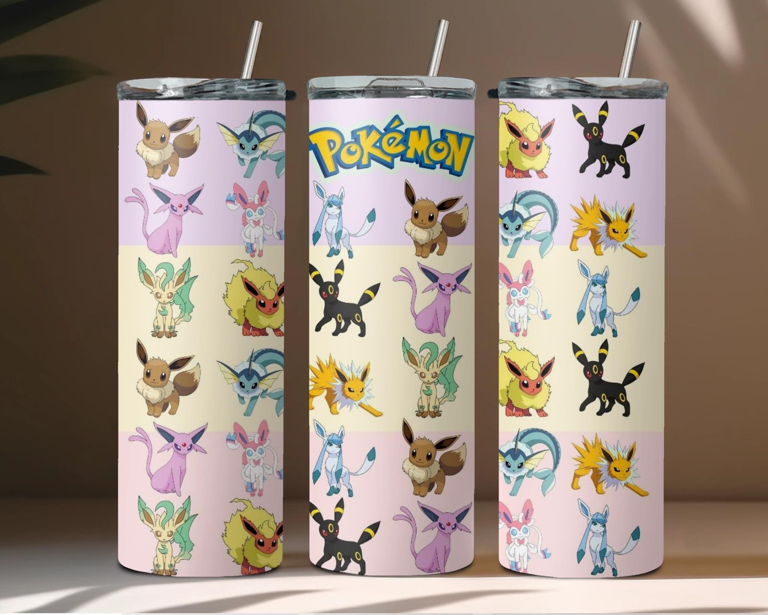 Eevee Evolutions 20oz Tumbler Wrap, Pokemon Tumbler Wrap PNG, Anime ...