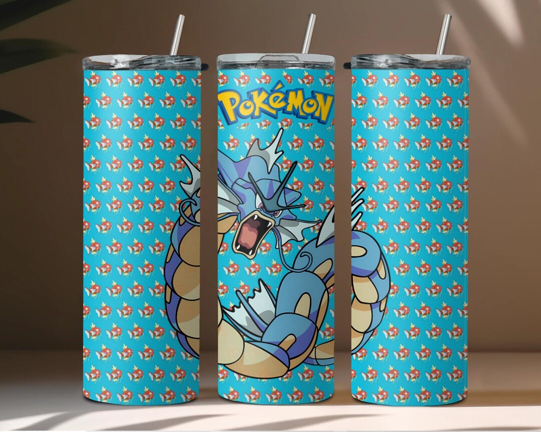 Magikarp Gyarados 20oz Tumbler Wrap, Fish Pokemon Tumbler Wrap PNG ...