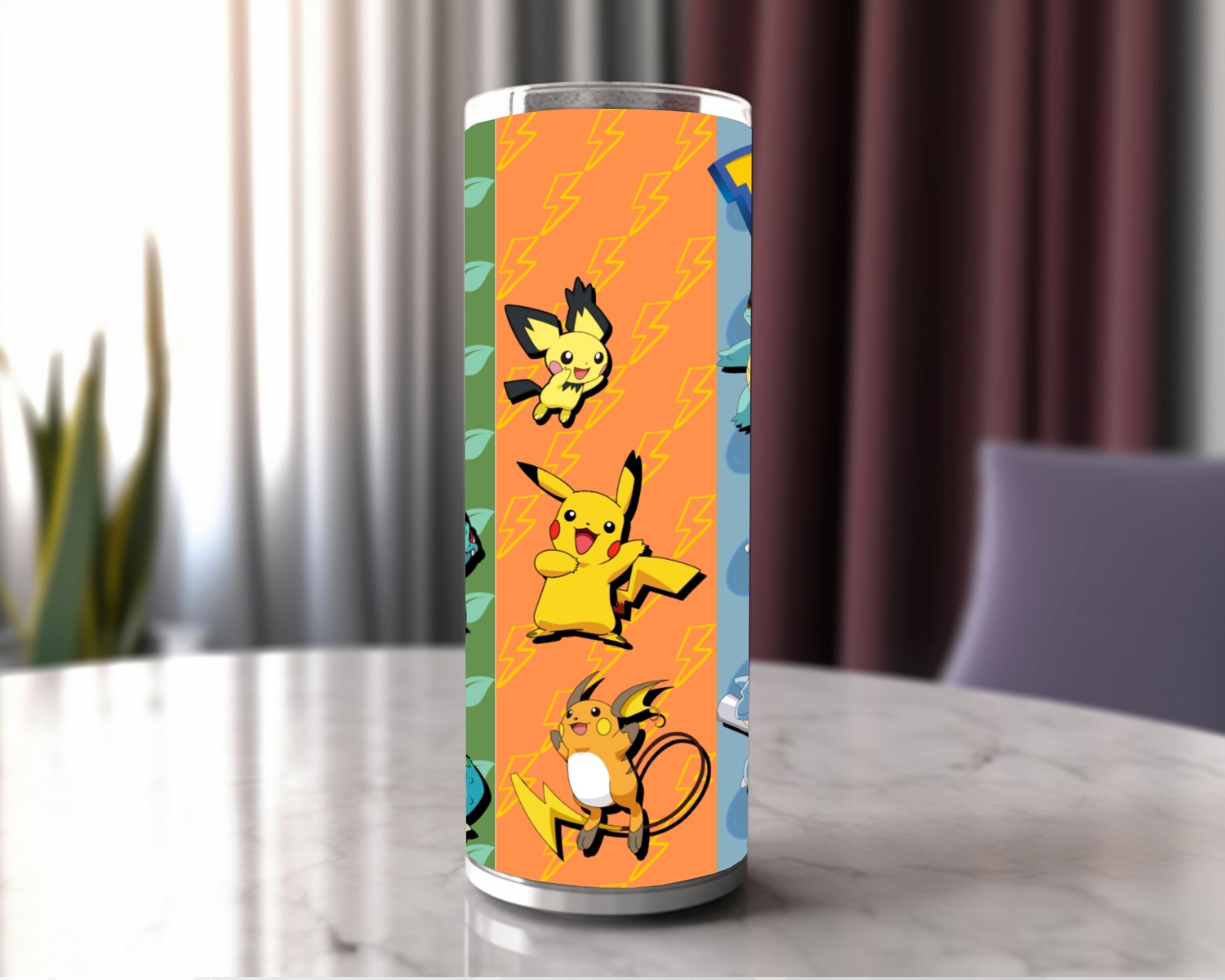 Pokemon Evolution 20oz Sublimation Tumbler Wrap, Anime Straight Skinny ...