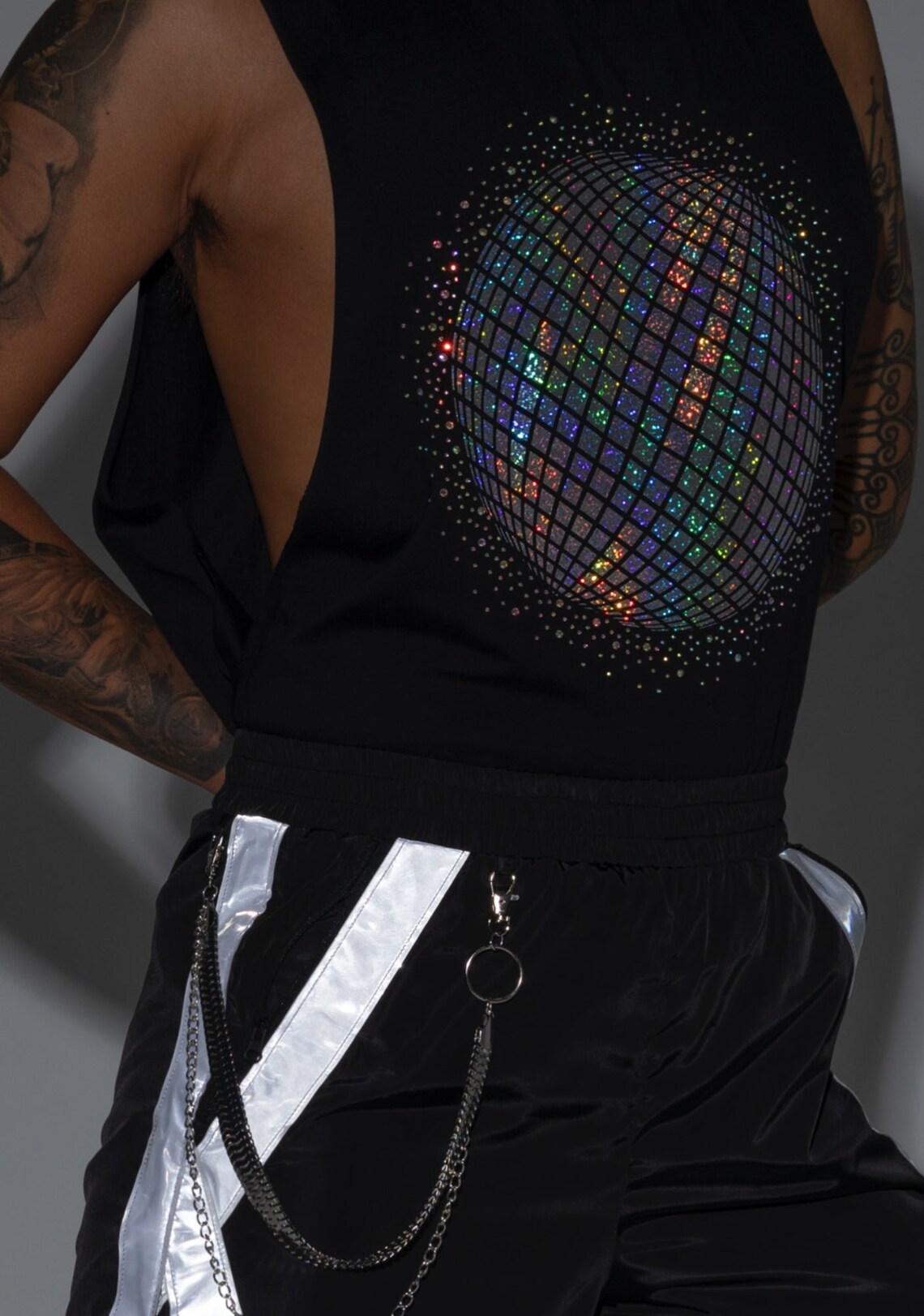 Reflective Disco Men Tank Top, Rave Wear, Rave Clothing, Rave Outfit ...