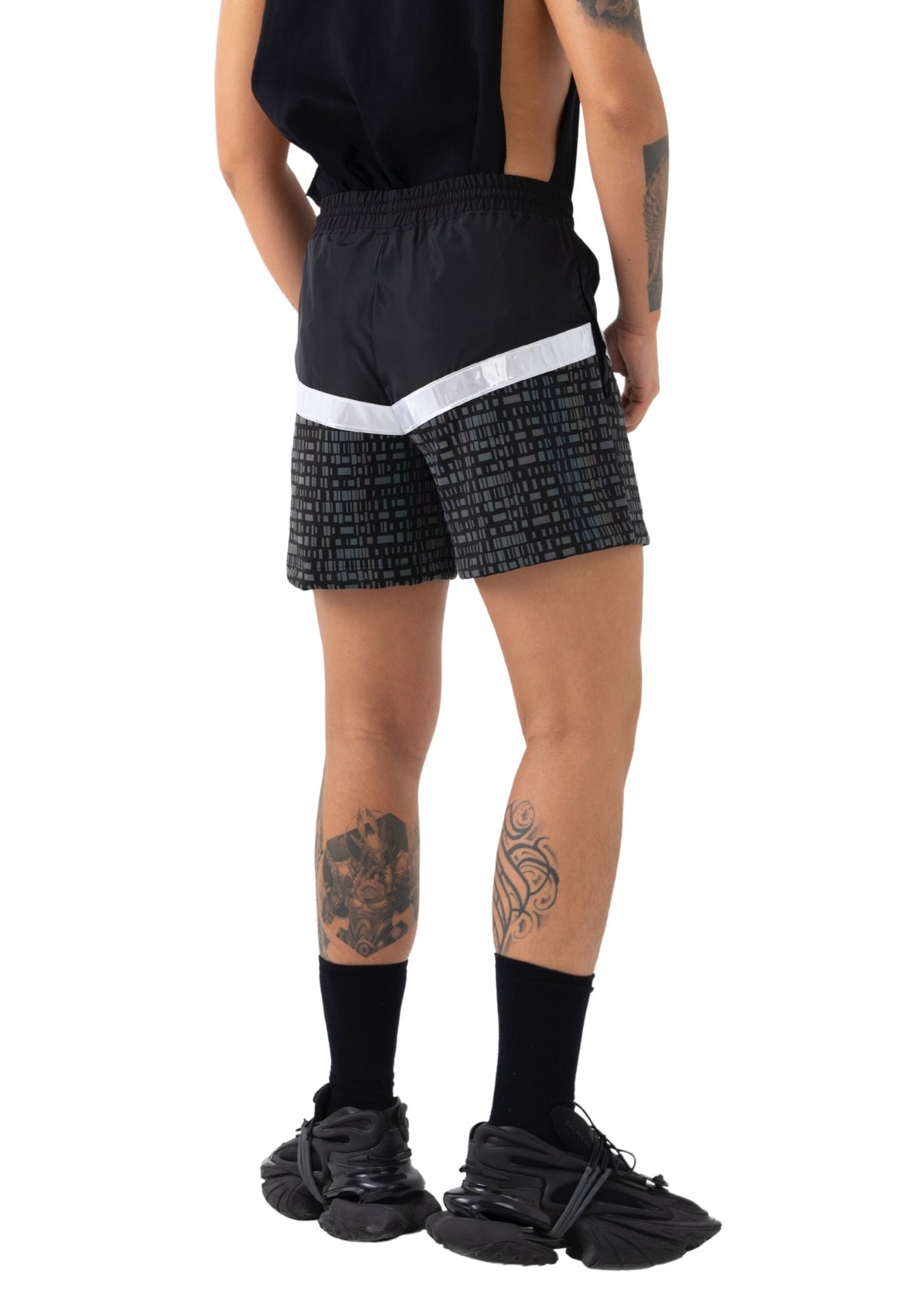 Reflective Patchwork Men Shorts,rave Wear, Rave Clothing, Rave Outfit ...