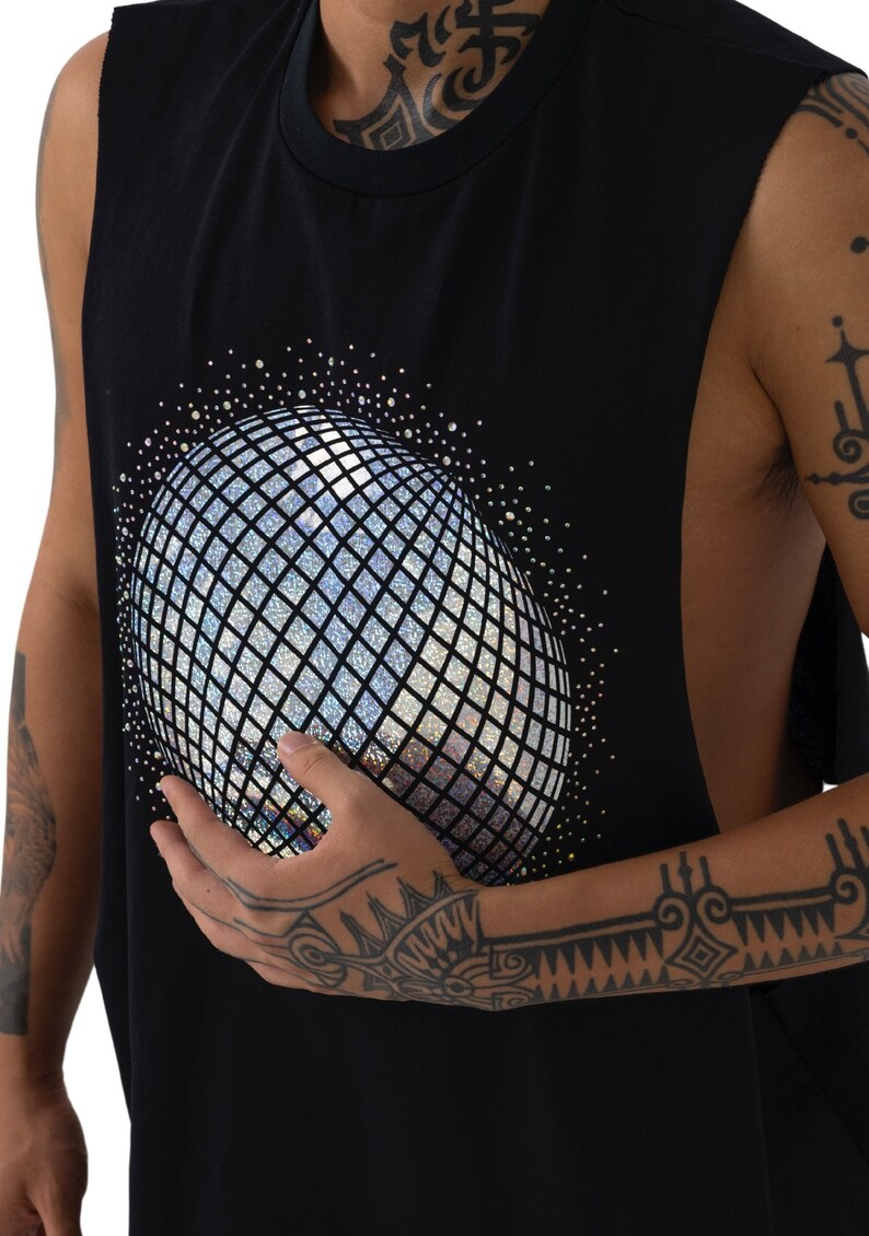 Reflective Disco Men Tank Top, Rave Wear, Rave Clothing, Rave Outfit ...