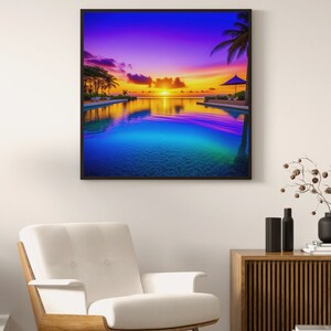 Fiji Resort at Sunset - Etsy
