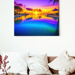 Fiji Resort at Sunset - Etsy