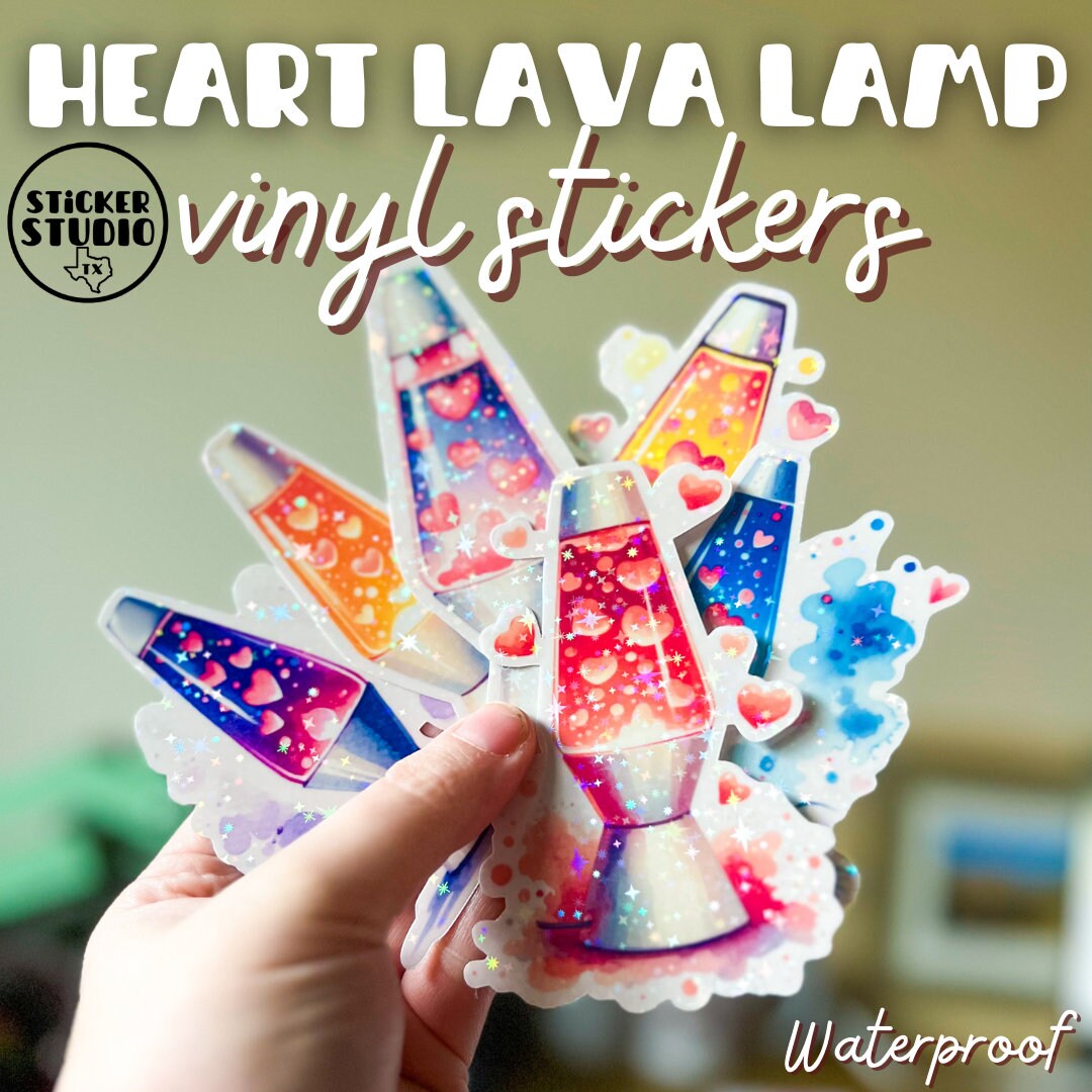 Lava Lamp Stickers Weird Stickers Retro Groovy Lava Lamp Heart Stickers ...