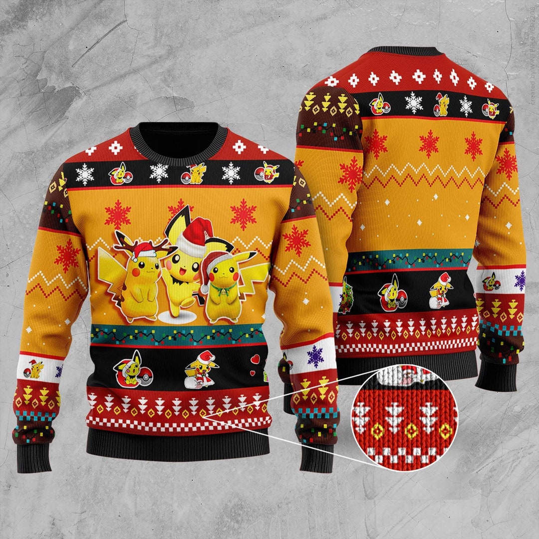 Pikachu Ugly Sweater Bulbasaur Charmander Squirtle - Etsy