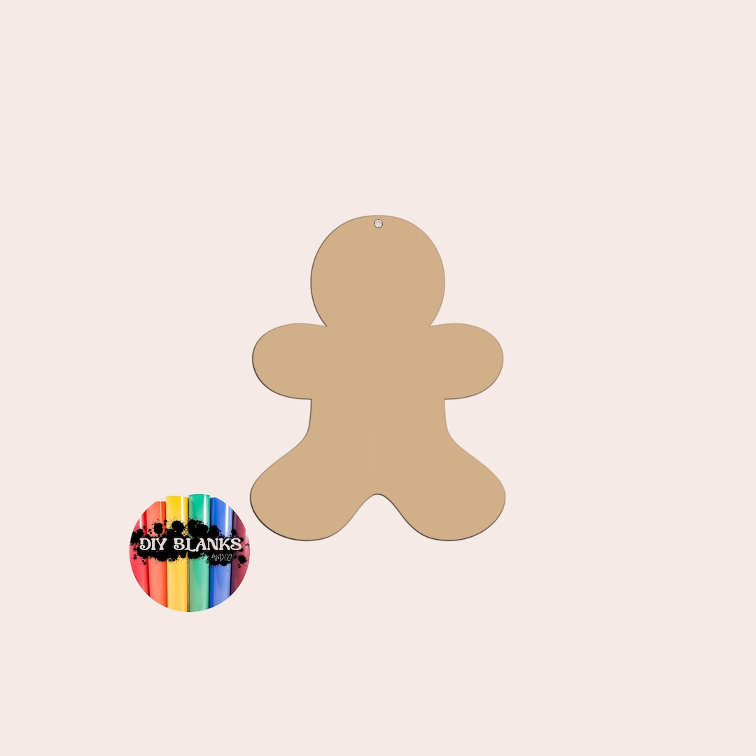 COLORED ACRYLIC: Gingerbread Man Acrylic Blank Cut Out for Earrings ...