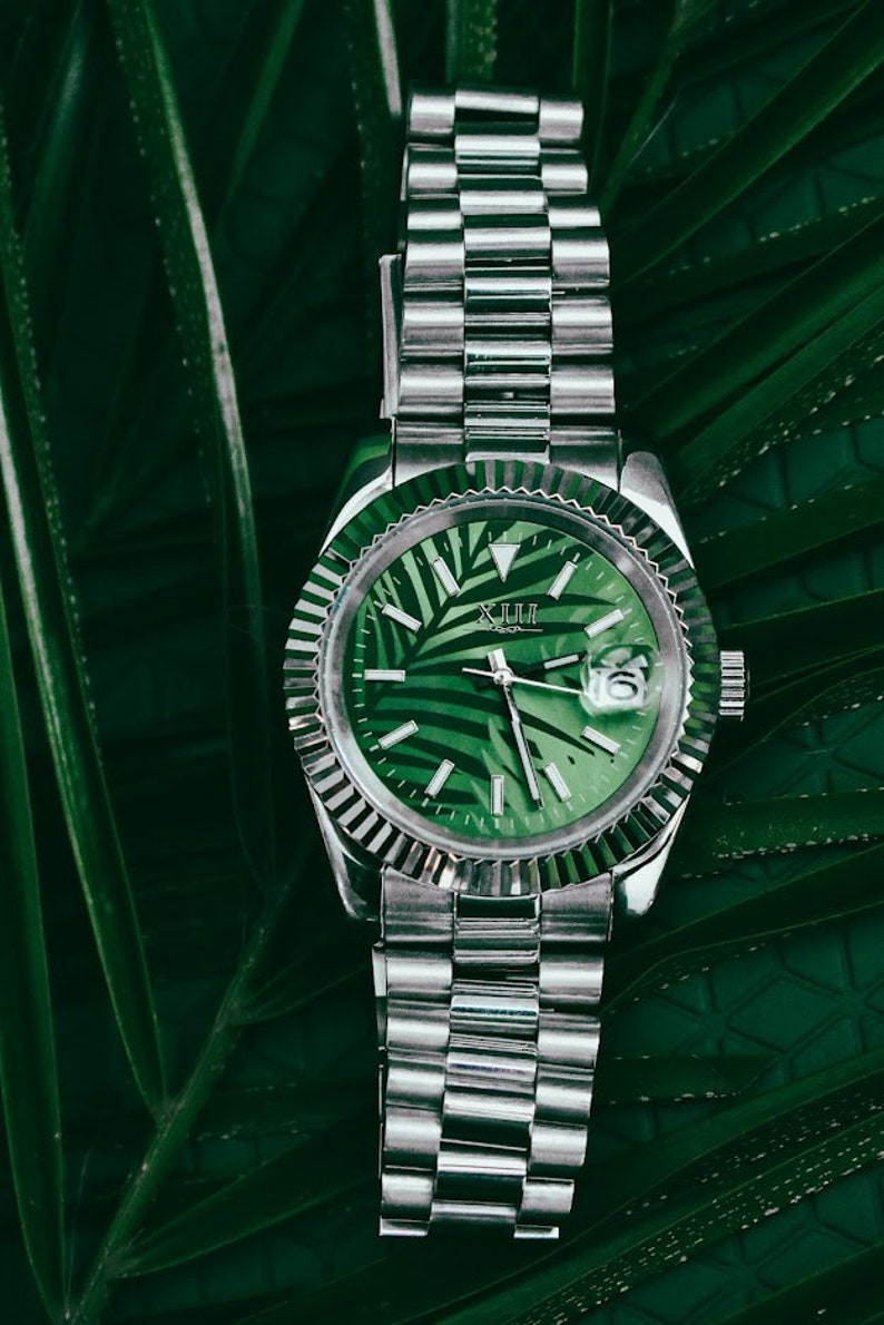 39mm Datejust Homage With Green Palm Dial - Etsy