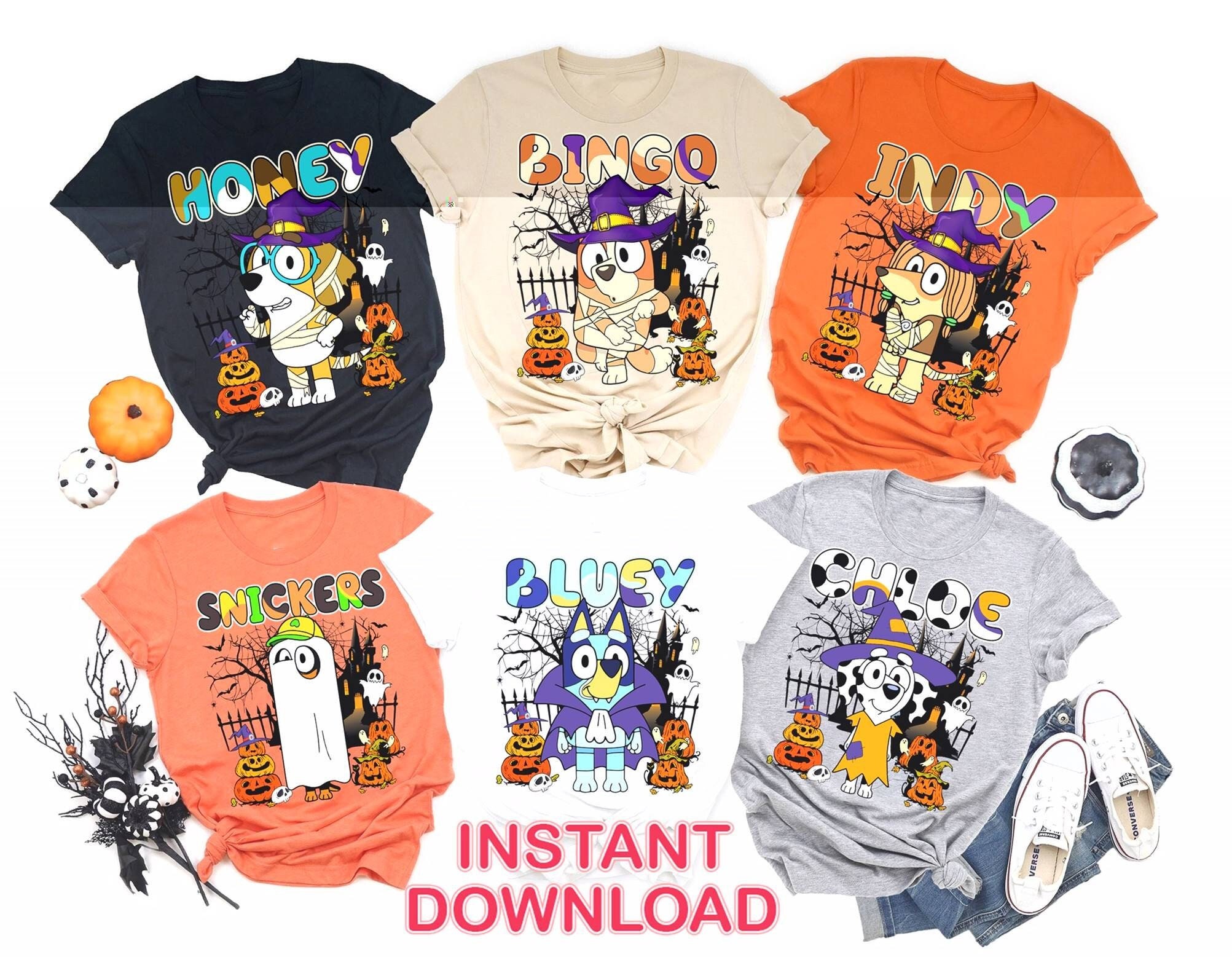 Bluey Halloween Bundle PNG Horror Bluey Halloween Costume - Etsy