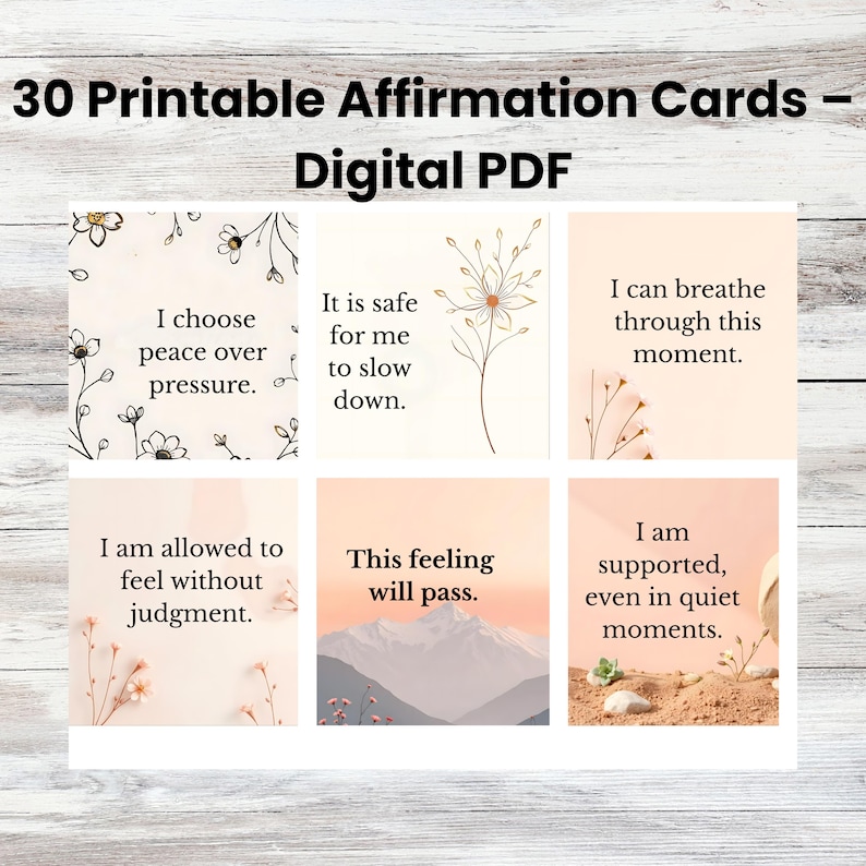 Printable Self Love Affirmation Cards | 30 Digital Daily Affirmations ...
