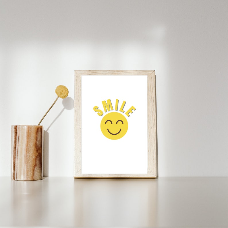 Printable Smile Poster, Digital Smile Poster, Smile Poster, Happy Face ...