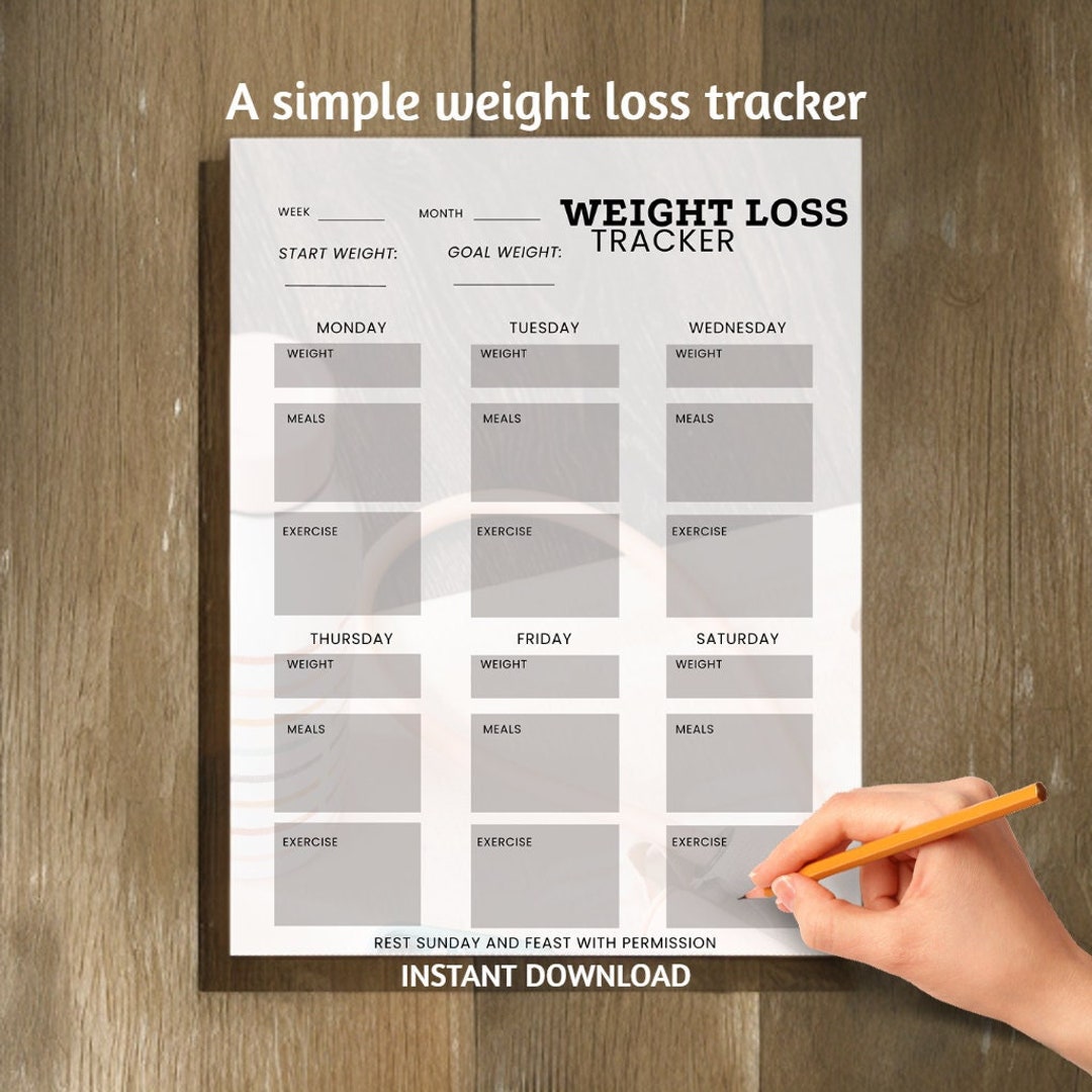 Simple Weight Loss Tracker - Etsy