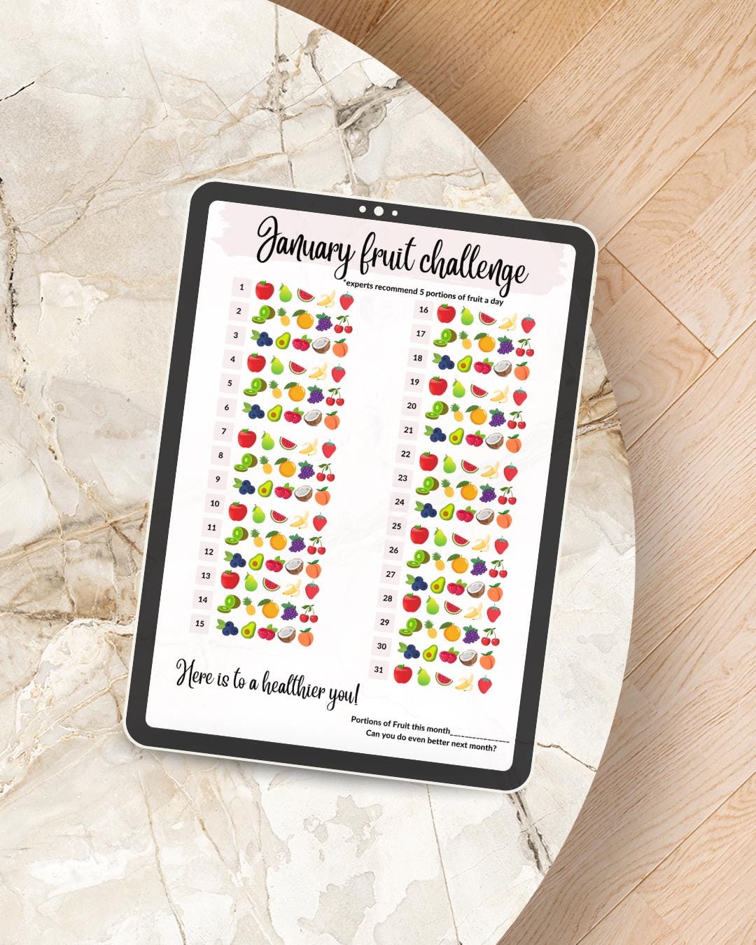 Fruit Challenge Tracker, Printable Worksheet (digital Download) - Etsy