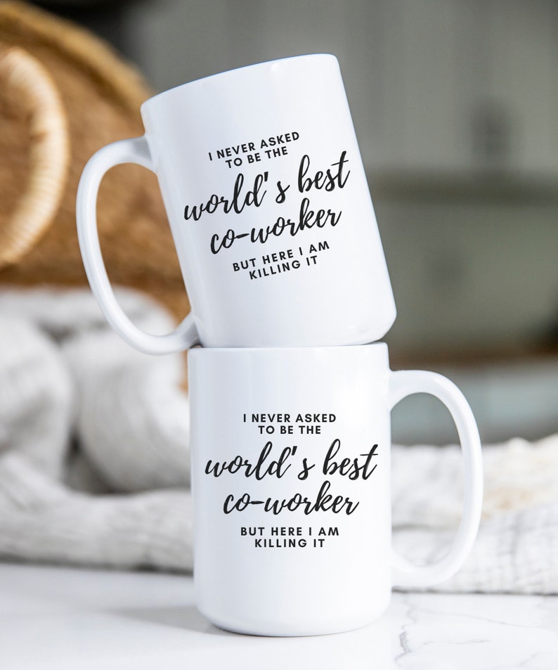 Funny Ceramic Coffee Mug World's Best Co-worker, Sarcastic Mug for ...
