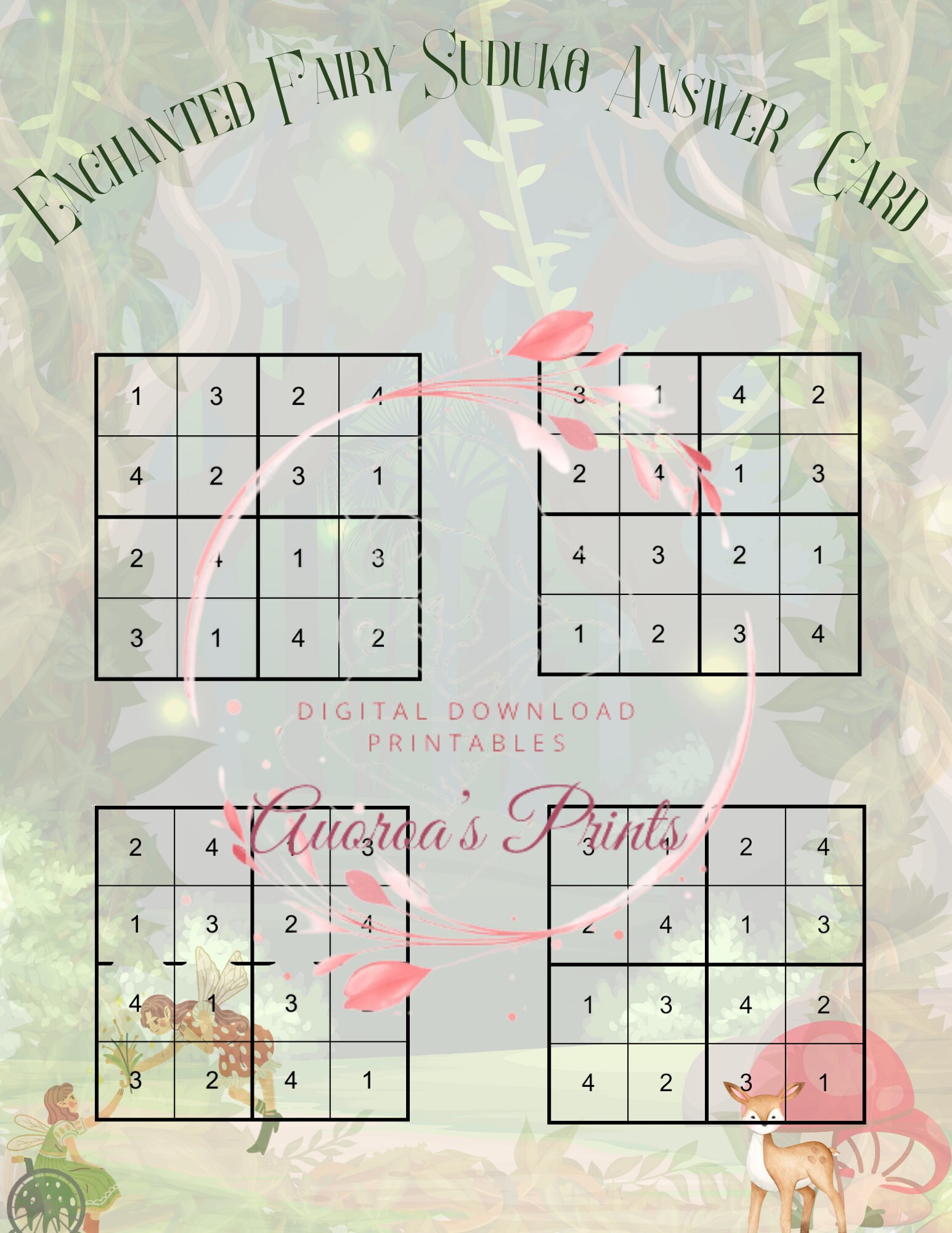Enchanted Fairy Activity Bundle,printable Puzzle,word Search,crossword ...
