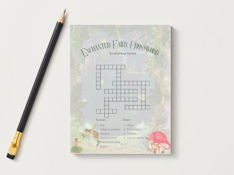 Enchanted Fairy Activity Bundle,printable Puzzle,word Search,crossword ...