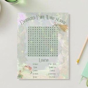 Enchanted Fairy Activity Bundle,printable Puzzle,word Search,crossword ...