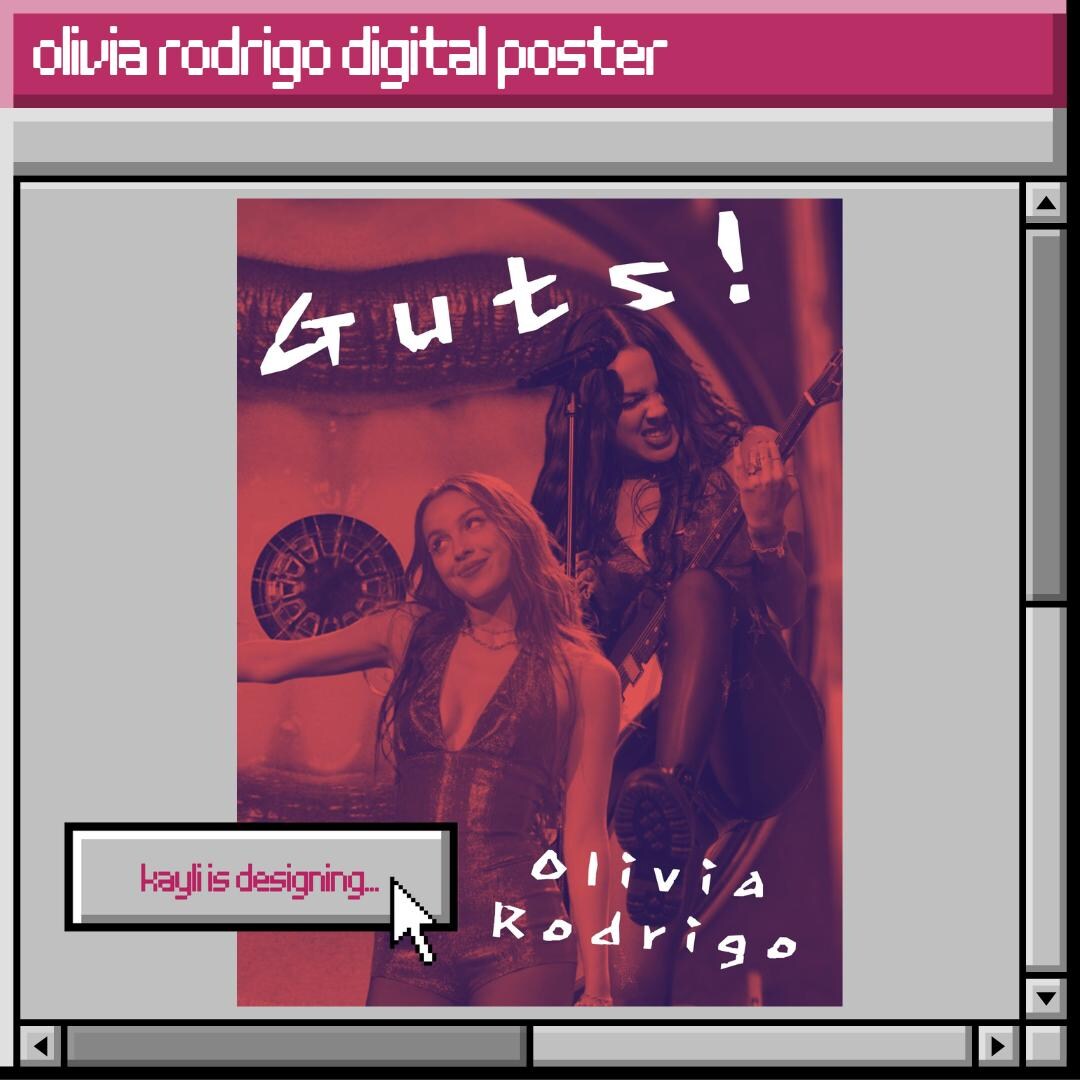 Olivia Rodrigo Poster, Guts CD Wall Decor | Instant Printable Digital ...