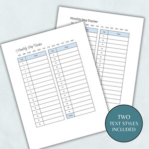 Daily Step Tracker Step Log Monthly Printable Step Tracker Health and ...