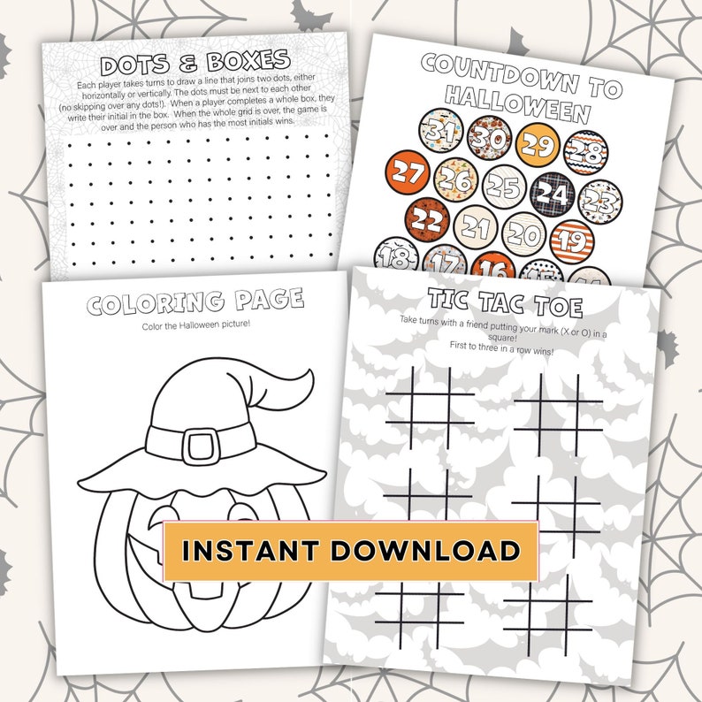 Halloween Activity Book for Kids: 16 Pages (digital Download) - Etsy