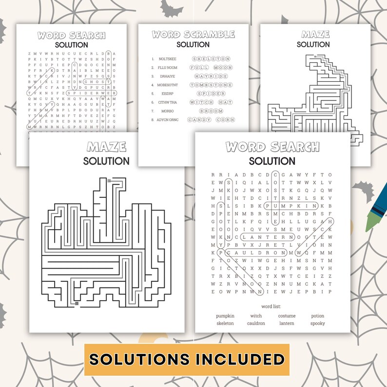 Halloween Activity Book for Kids: 16 Pages (digital Download) - Etsy