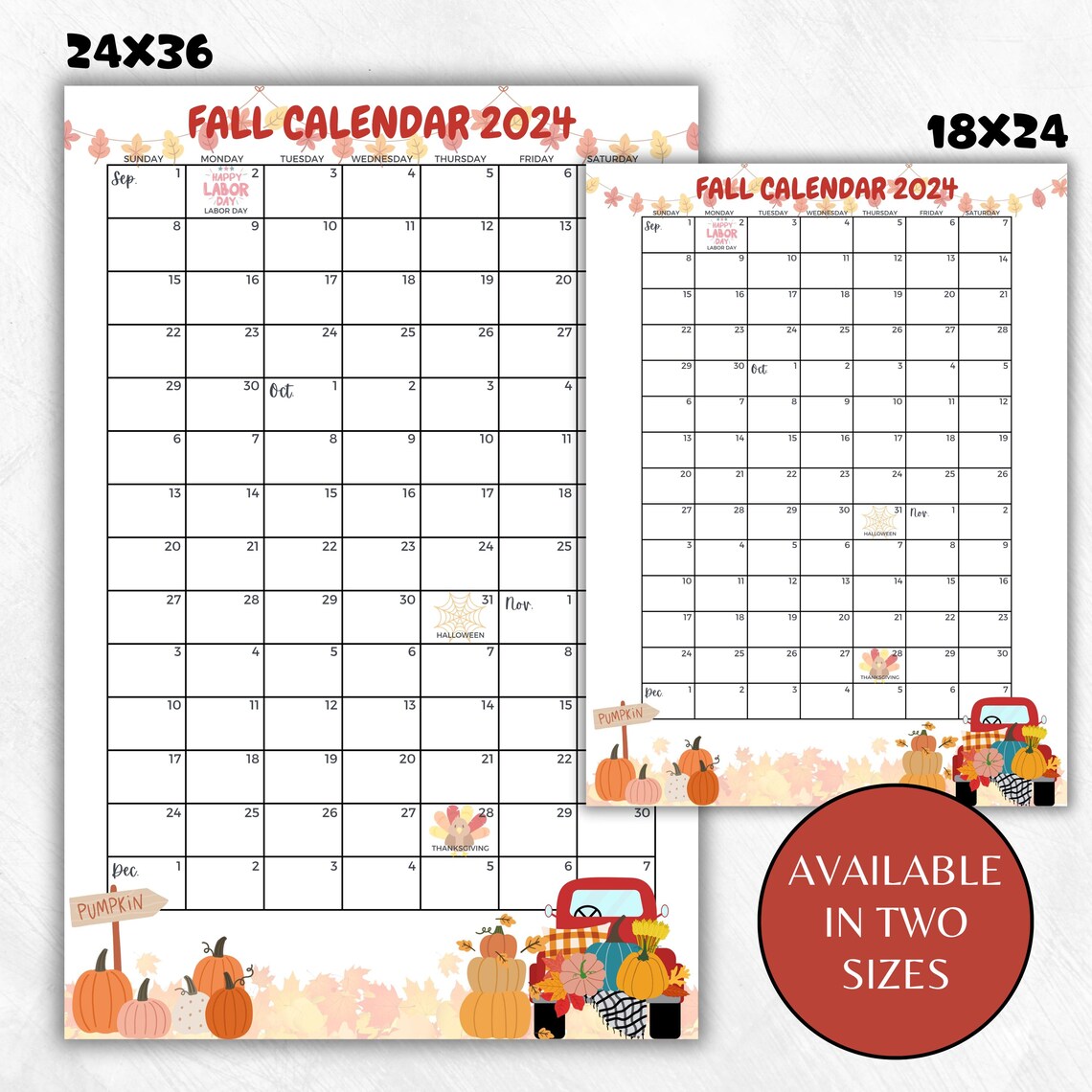 Printable Kids Fall 2024 Wall Calendar | Bucket List Fall Activities ...