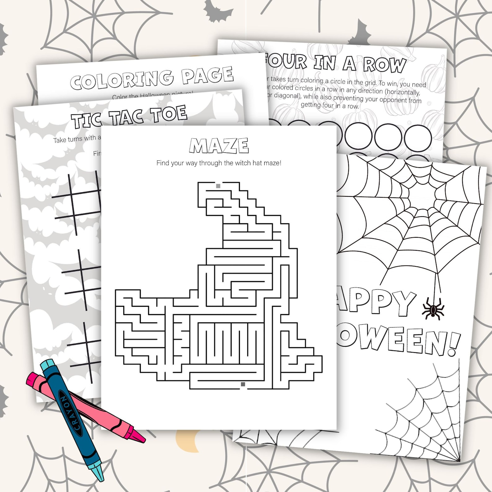 Halloween Activity Book for Kids: 16 Pages (digital Download) - Etsy