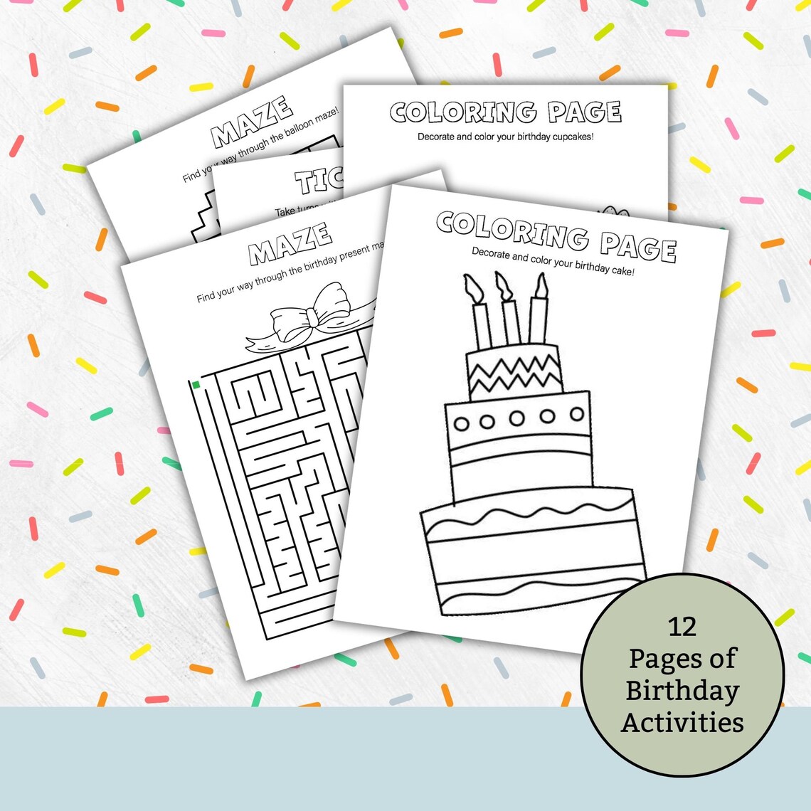Kids Birthday Activity Book: 12 Printable Games (digital Download) - Etsy